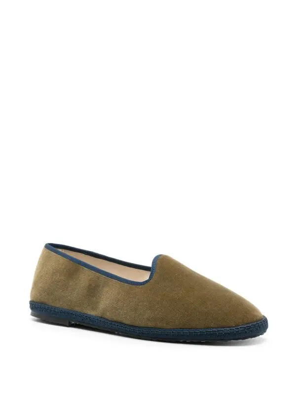 SCAROSSO William Iv Velvet Loafers - Green