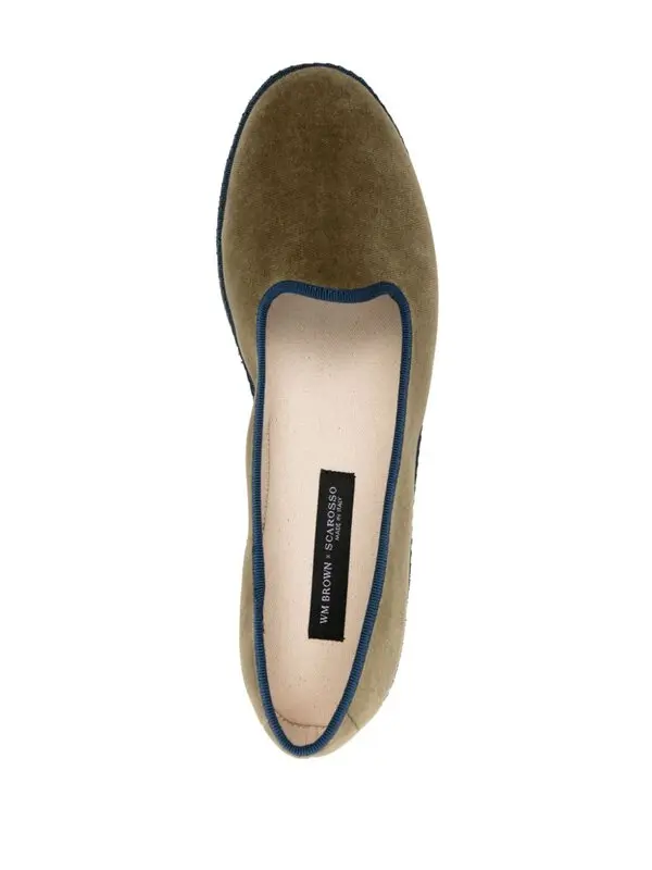 SCAROSSO William Iv Velvet Loafers - Green