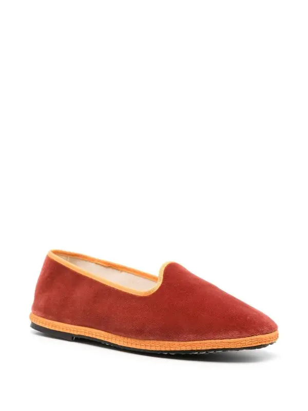 SCAROSSO William Iv Velvet Loafers - Orange