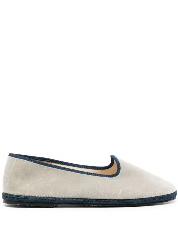 SCAROSSO William Iv Velvet Loafers - Grey