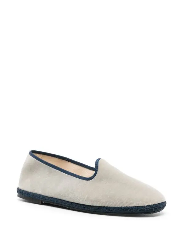 SCAROSSO William Iv Velvet Loafers - Grey