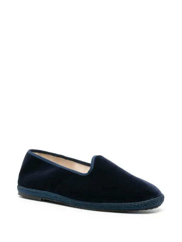 SCAROSSO William Iv Velvet Loafers - Blue