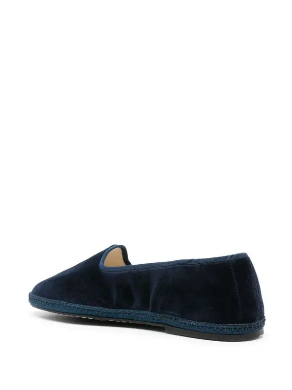 SCAROSSO William Iv Velvet Loafers - Blue