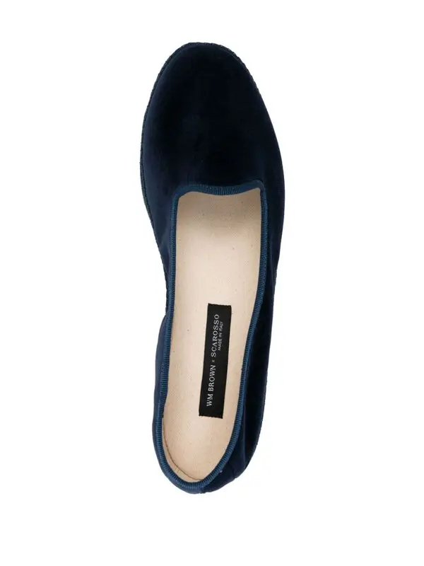 SCAROSSO William Iv Velvet Loafers - Blue