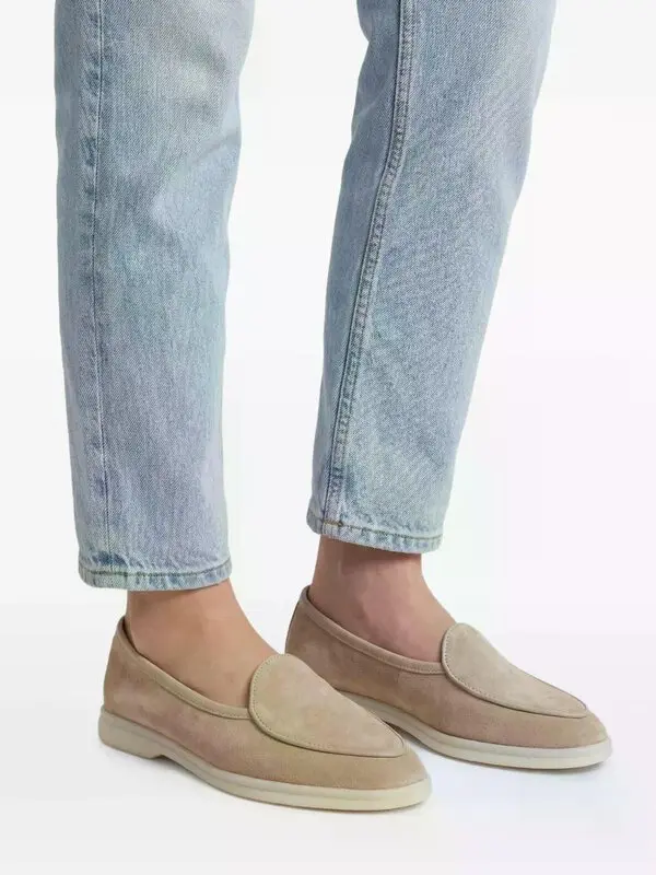 SCAROSSO Livia Almond-toe Loafers - Neutrals