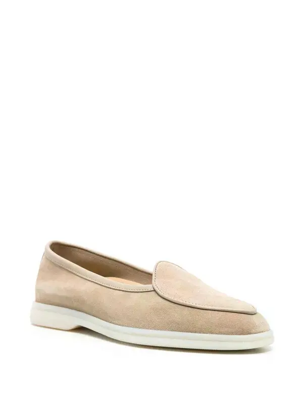 SCAROSSO Livia Almond-toe Loafers - Neutrals