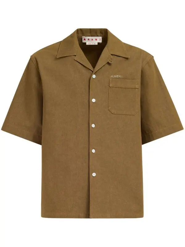 Marni Logo-embroidered Cotton Shirt