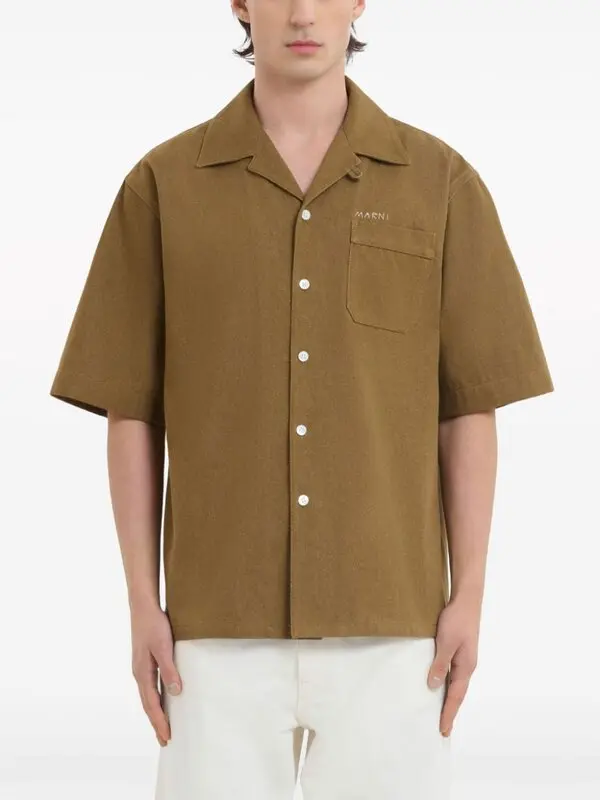 Marni Logo-embroidered Cotton Shirt