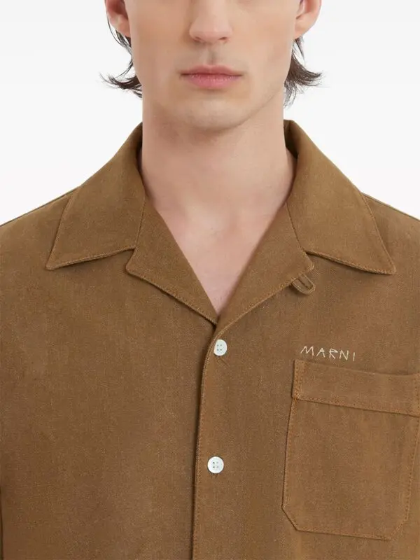 Marni Logo-embroidered Cotton Shirt