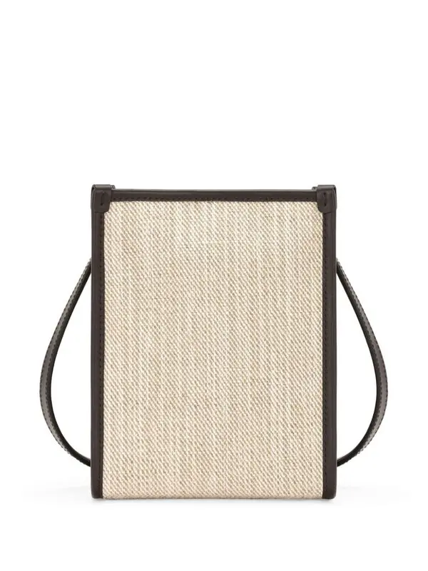 Dolce & Gabbana Logo-embroidered Canvas Shoulder Bag - Neutrals