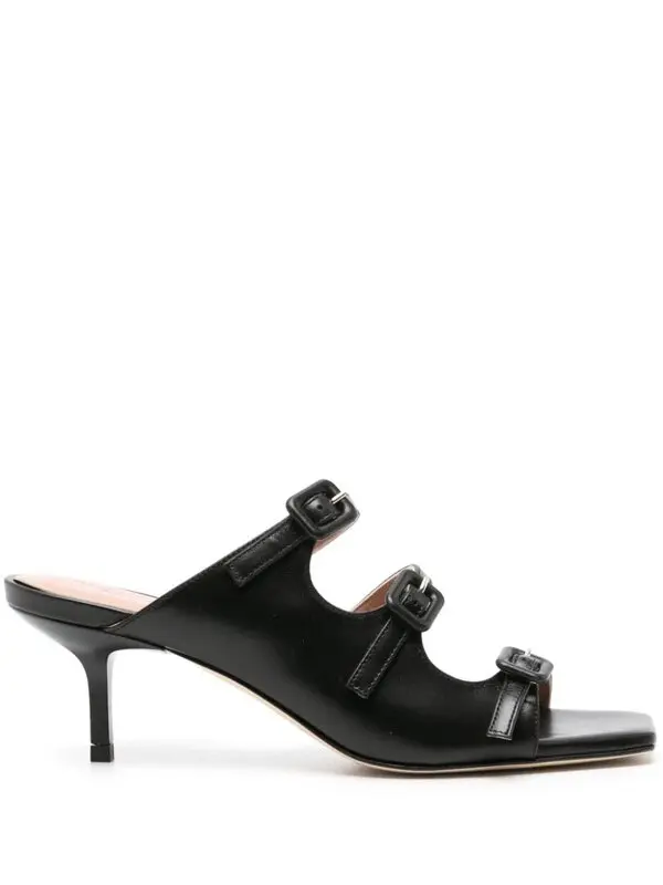 SCAROSSO Manuela 65mm Leather Mules - Black