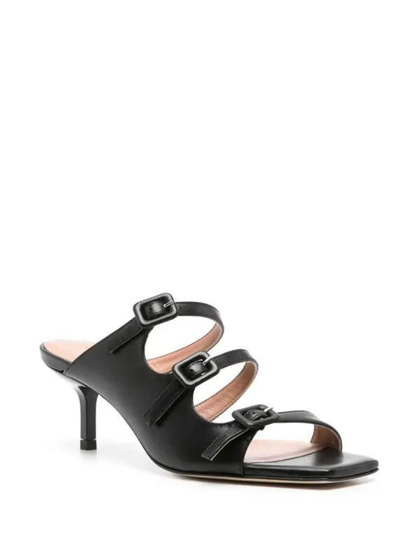 SCAROSSO Manuela 65mm Leather Mules - Black