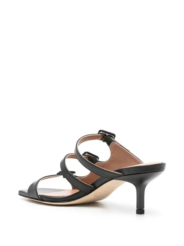 SCAROSSO Manuela 65mm Leather Mules - Black
