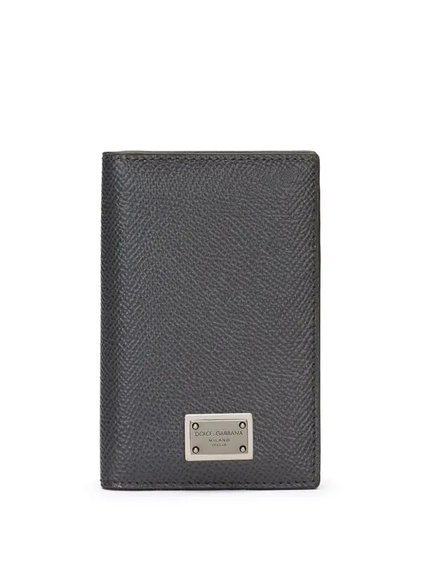 Dolce & Gabbana Logo-plaque Leather Cardholder - Grey