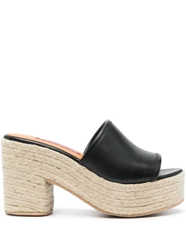 Moschino Leather Espadrilles - Black