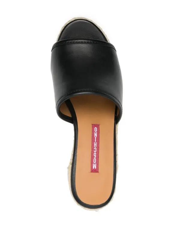 Moschino Leather Espadrilles - Black