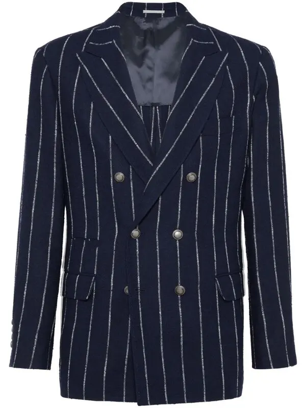 Brunello Cucinelli Striped Double-breasted Blazer