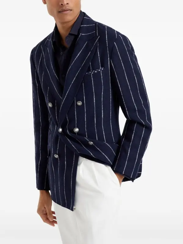 Brunello Cucinelli Striped Double-breasted Blazer