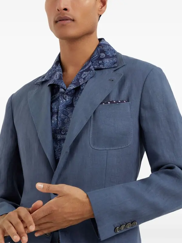 Brunello Cucinelli Single-breasted Linen Blazer