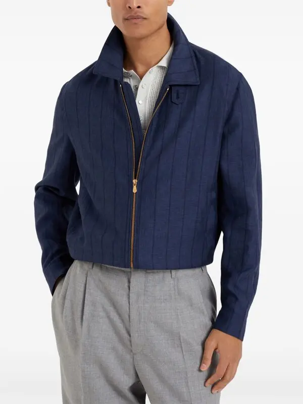 Brunello Cucinelli Striped Zip-up Jacket