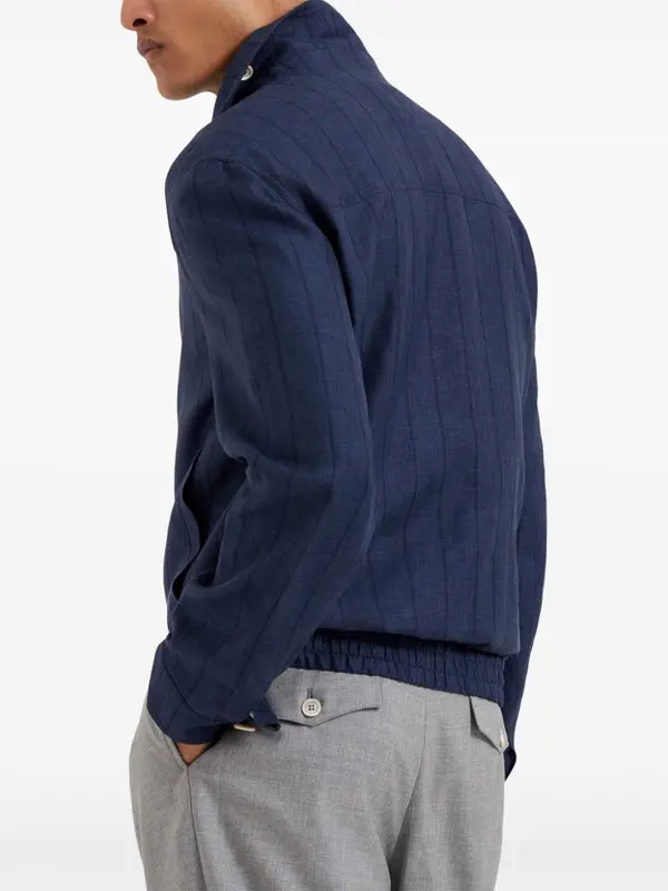 Brunello Cucinelli Striped Zip-up Jacket