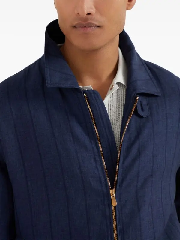 Brunello Cucinelli Striped Zip-up Jacket