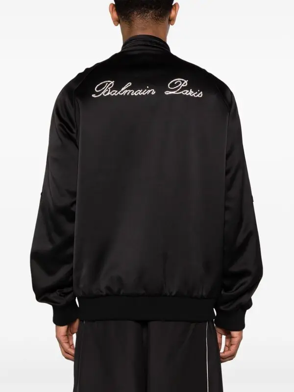 Balmain Tiger Crystal-embellished Bomber Jacket