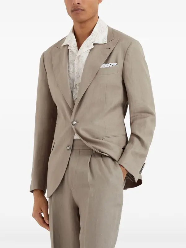 Brunello Cucinelli Single-breasted Linen Blazer