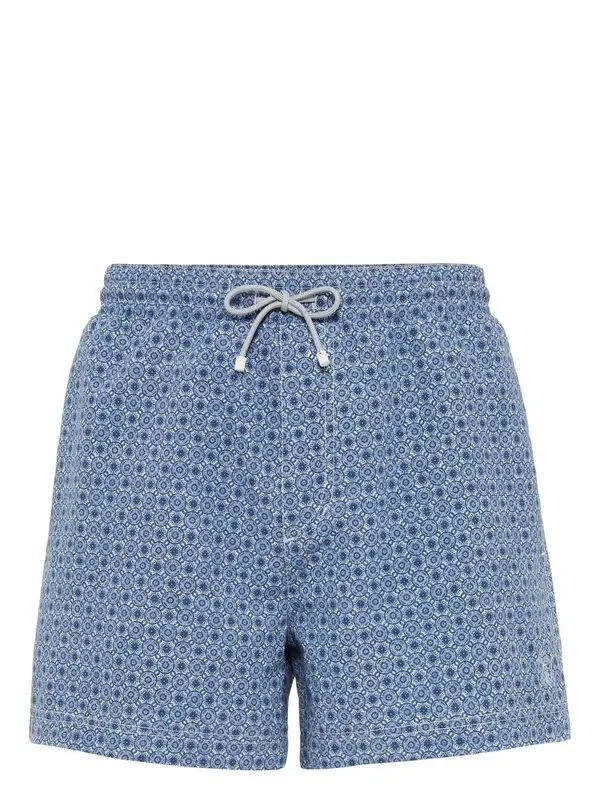 Brunello Cucinelli Graphic-print Swim Shorts - Blue