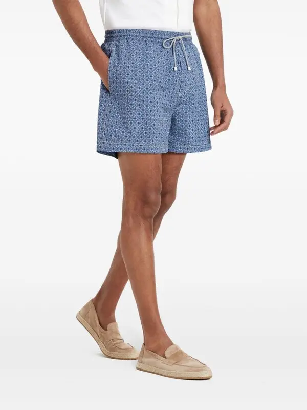 Brunello Cucinelli Graphic-print Swim Shorts - Blue