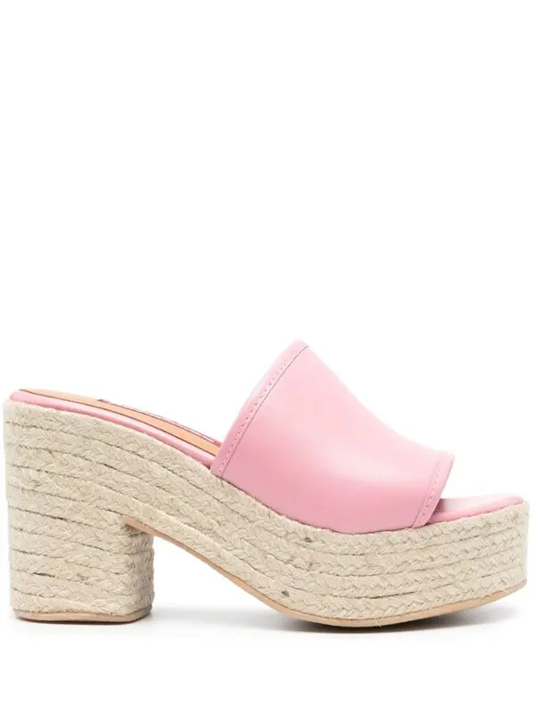 Moschino Leather Espadrille Sandals - Pink