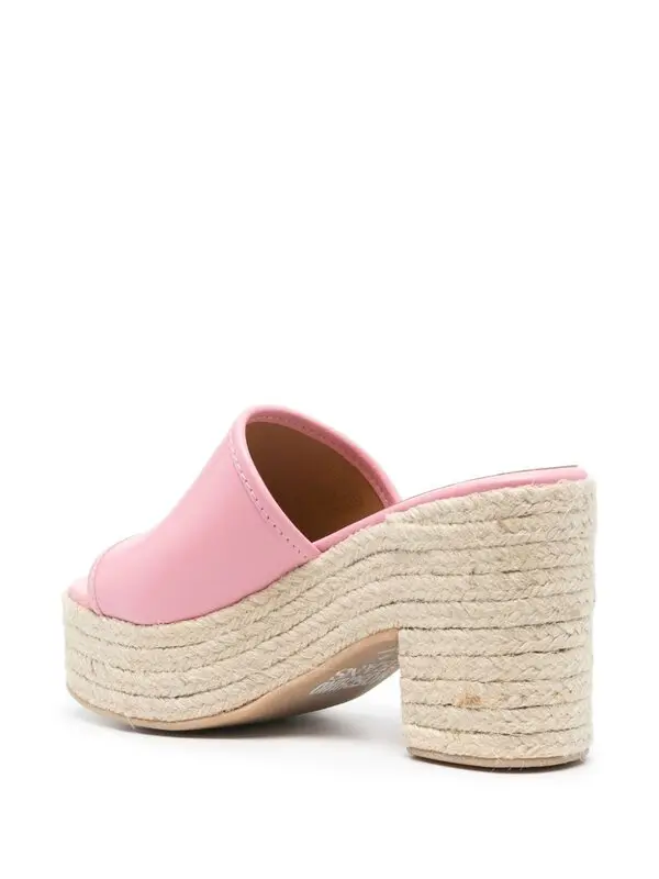 Moschino Leather Espadrille Sandals - Pink