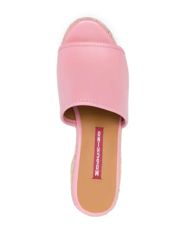 Moschino Leather Espadrille Sandals - Pink