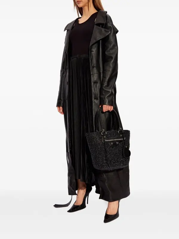 Balenciaga Belted Leather Trench Coat