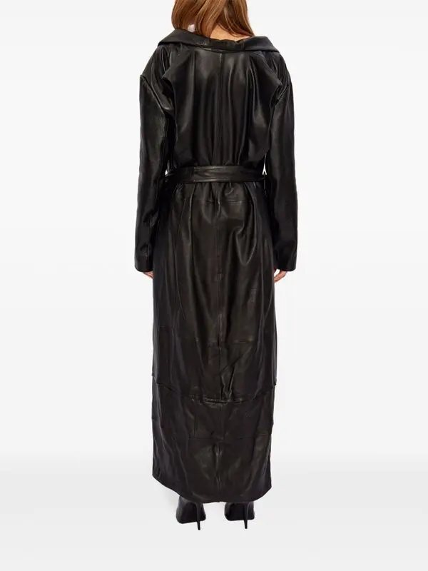 Balenciaga Belted Leather Trench Coat