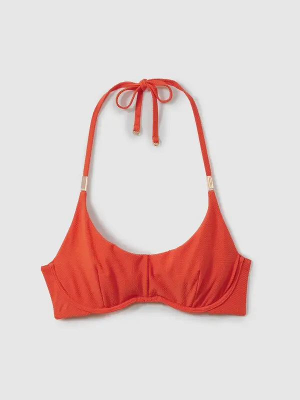 REISS Lucy Textured Bikini Top