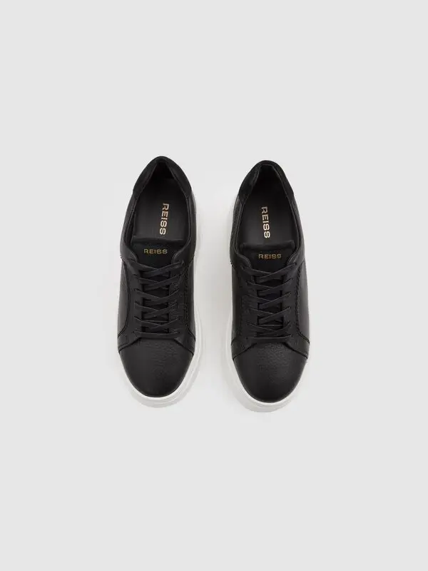 REISS Connie Leather Platform Trainers