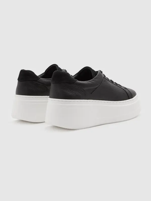 REISS Connie Leather Platform Trainers