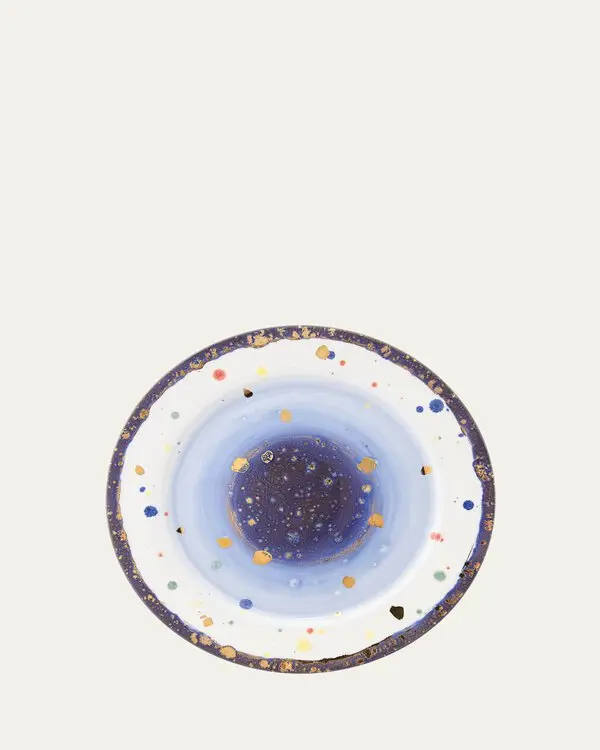 CORALLA MAIURI Villa Borghese Apollo Bianco Rim Charger Plate - Blue