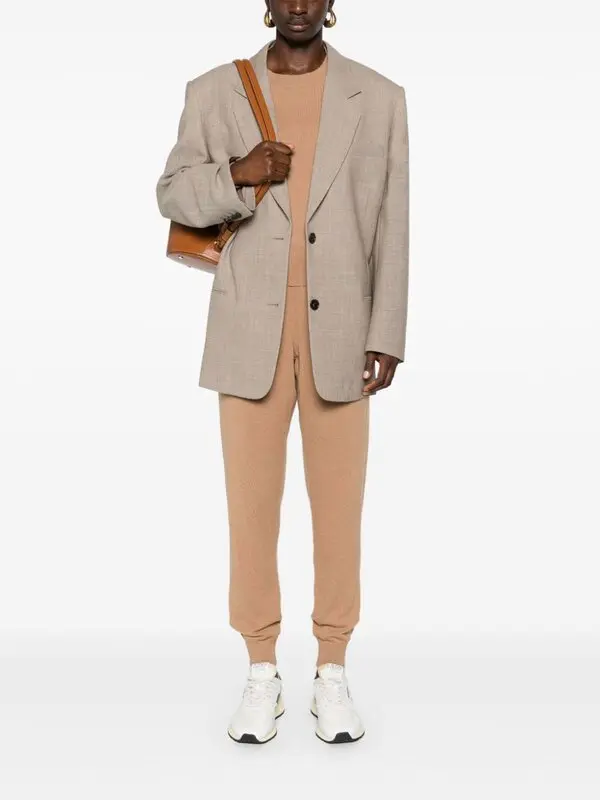 TEDDY CASHMERE Milano Mid-rise Track Trousers - Brown