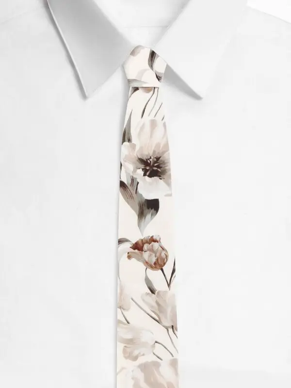 Dolce & Gabbana Floral-print Cotton Neck Tie