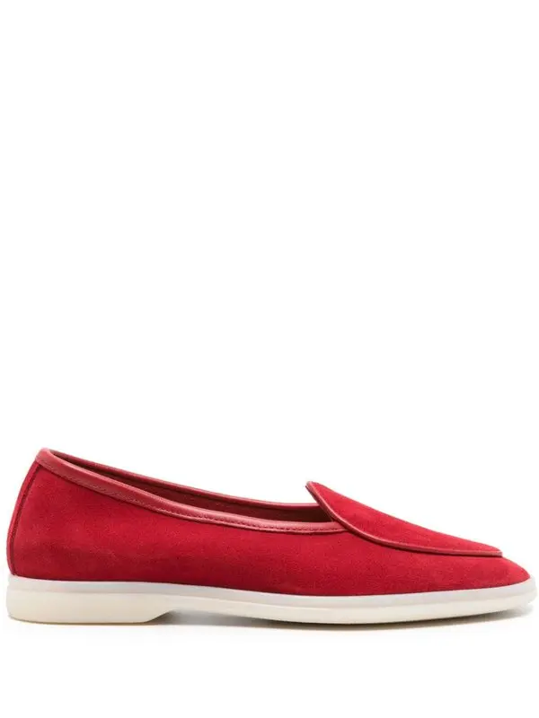 SCAROSSO Livia Suede Loafers - Red