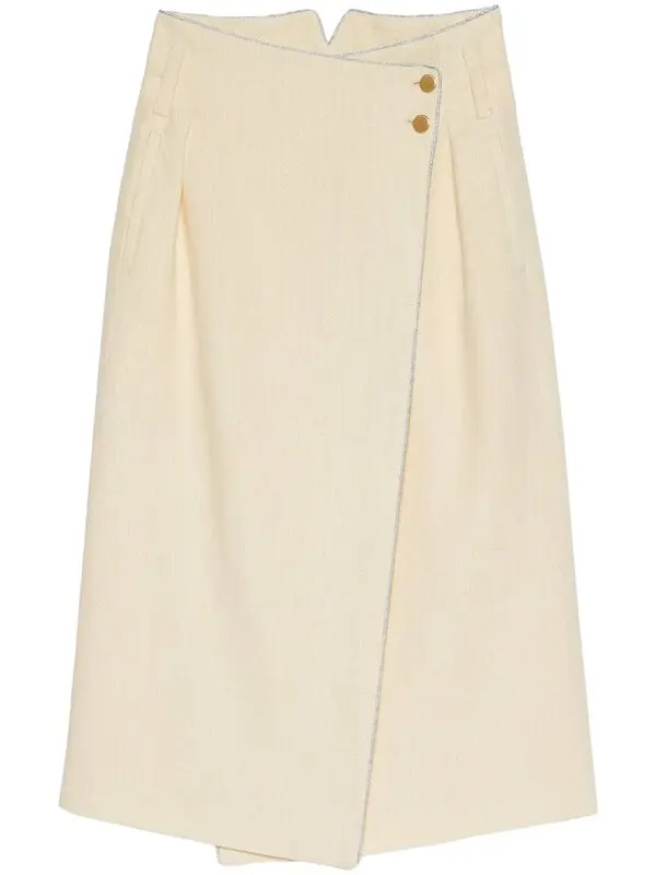 Gucci Asymmetrical Wrap Linen Skirt