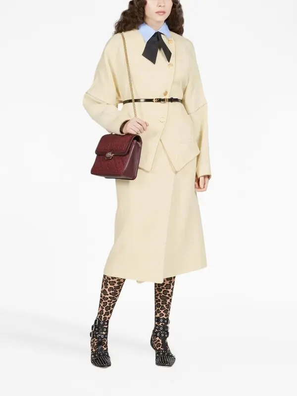 Gucci Asymmetrical Wrap Linen Skirt
