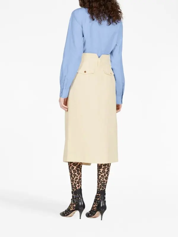 Gucci Asymmetrical Wrap Linen Skirt