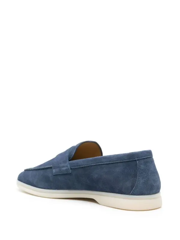SCAROSSO Luciano Suede Penny Loafers - Blue