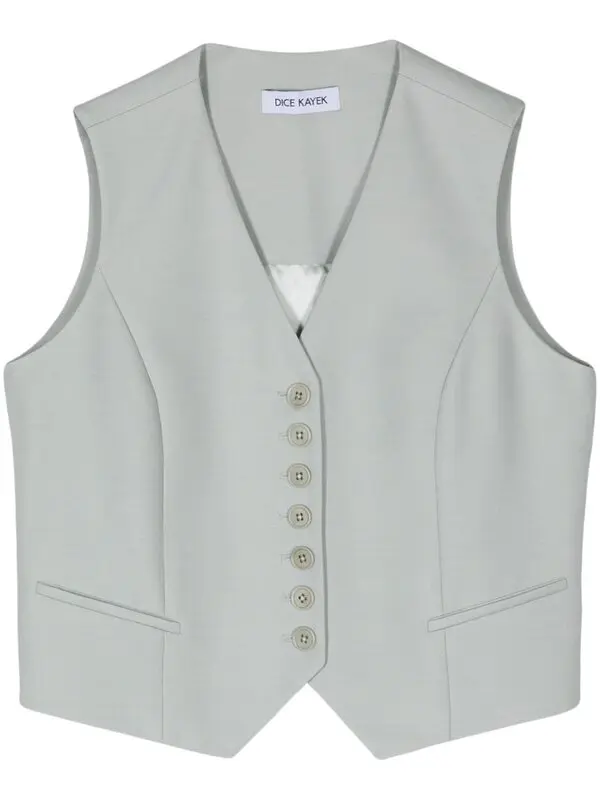 Dice Kayek Button-up Gilet - Green