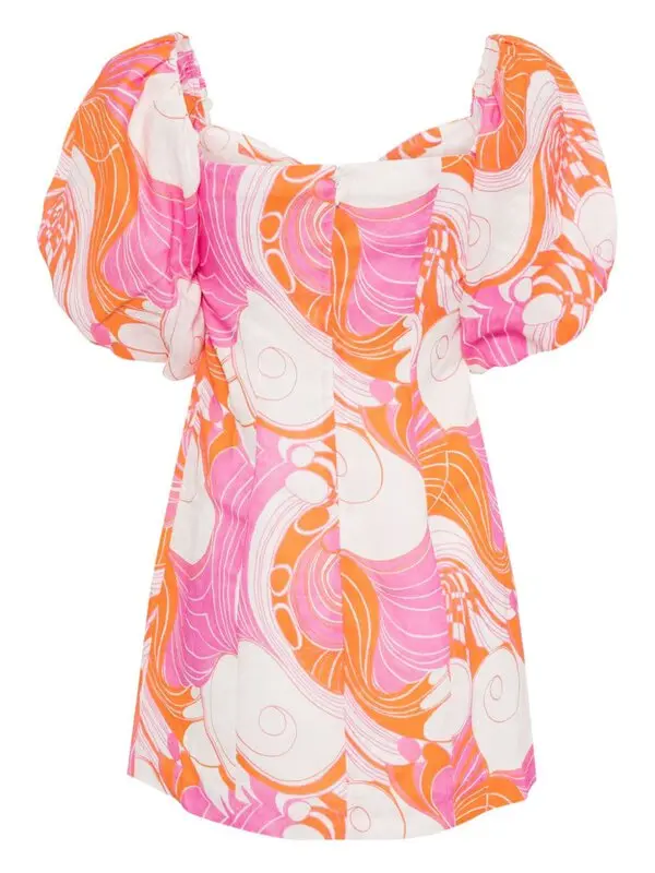 Rhode Dali Floral-print Off-shoulder Minidress - White