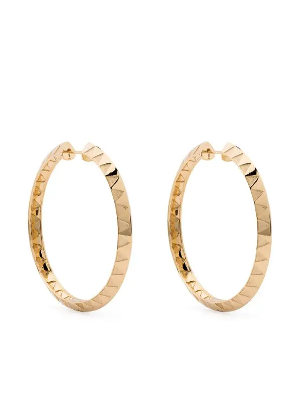 Harwell Godfrey 18kt Yellow Knife Edge Hoop Earrings - Gold