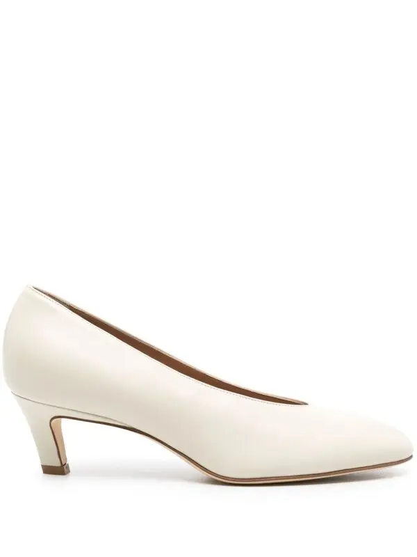 SCAROSSO 50mm Deva Leather Pumps - White